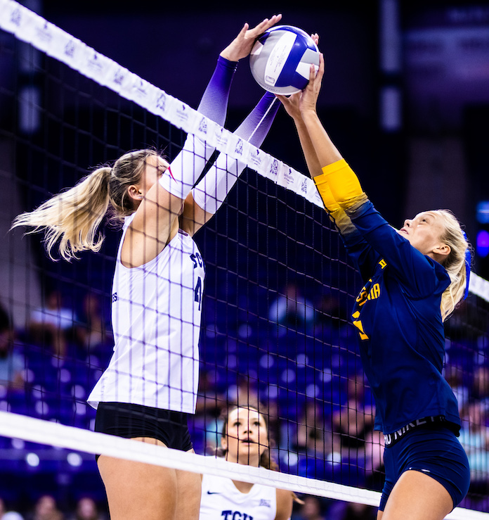 NCAA volleyball: TCU beats WVU, ranked WCC teams sweep, busy Friday ...