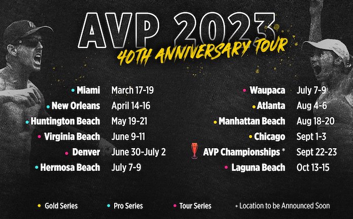 2023 AVP schedule: 12 stops; Austin gets nixed; VW conflicts and more
