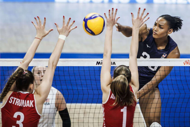 Frantti, Thompson, Lanier lead unbeaten USA past Croatia in Volleyball ...