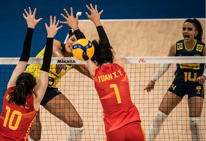 China ousts Brazil, plays Poland in Volleyball Nations League ...