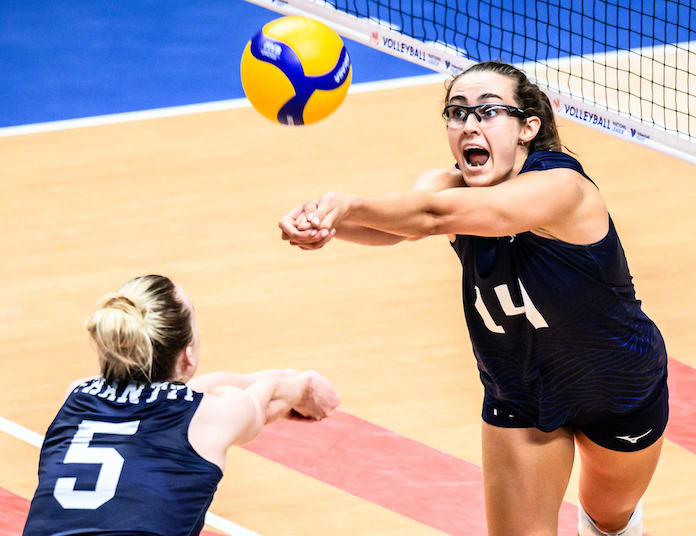 USA tops Germany, faces China to try to clinch first in Volleyball ...